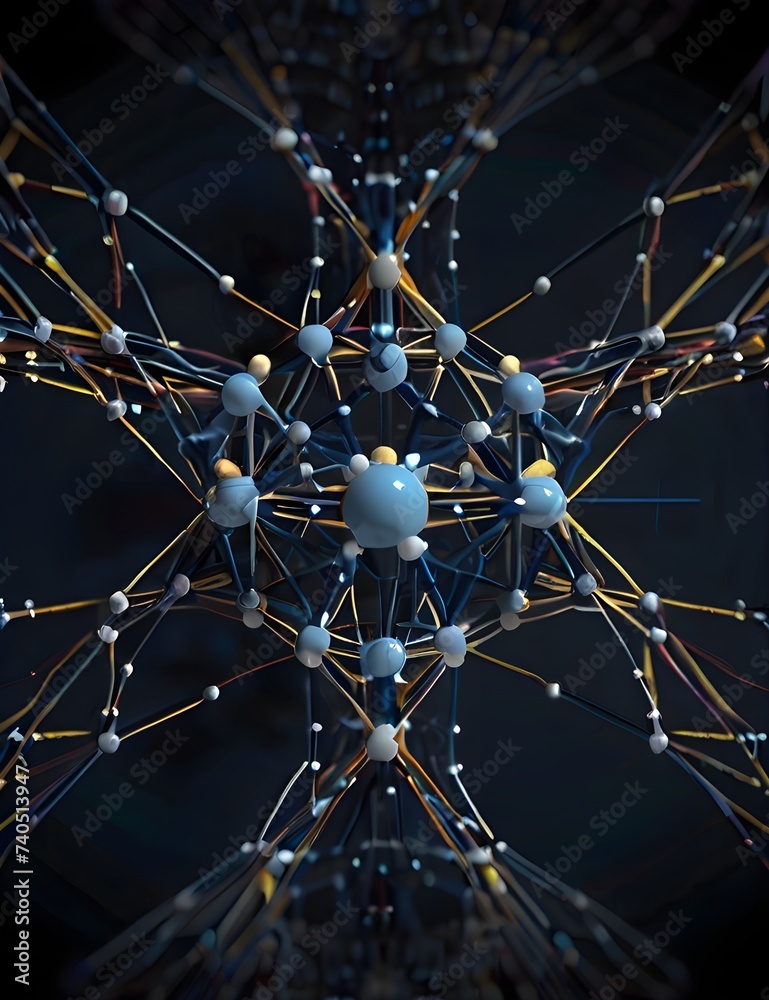 Minimalistic wallpaper of a neural network. Concept of generative AI ...