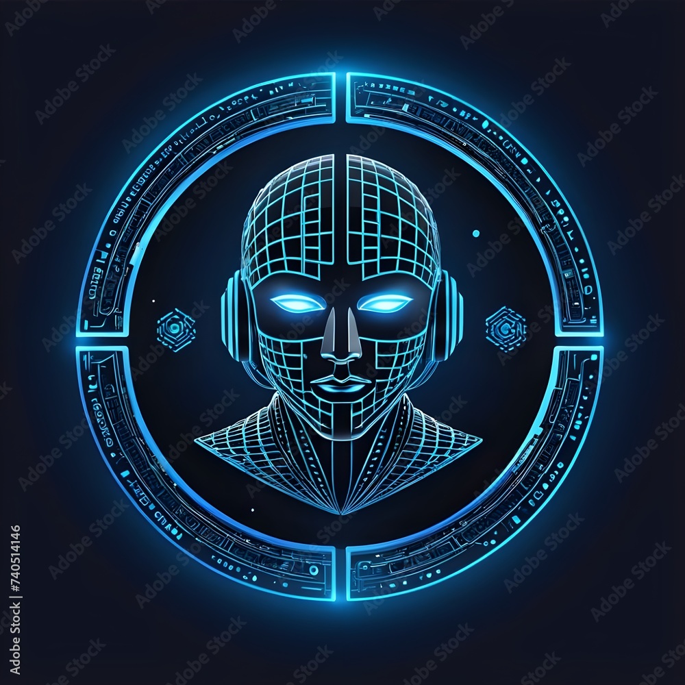 visually captivating logo for 'Cyber Genius AI' that embodies the ...