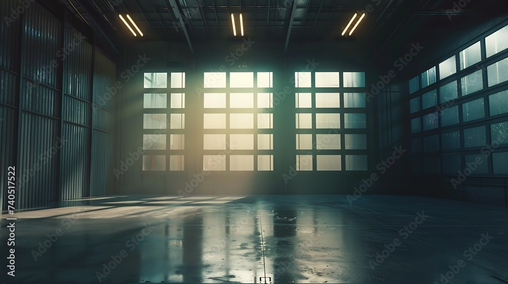 Empty building background. Empty industrial building. Empty industrial ...