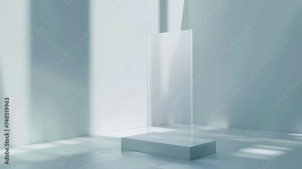 Blank flyer mockup glass plastic transparent holder isolated Plain ...
