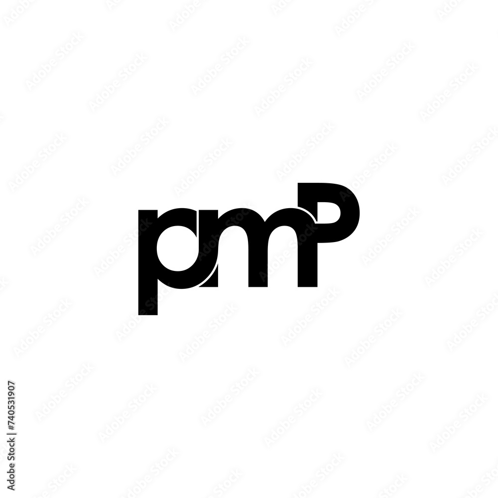 pmp typography letter monogram logo design Stock Vector | Adobe Stock