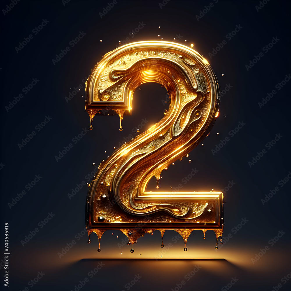 number two on background. Symbol 2 . Invitation for a birthday party ...