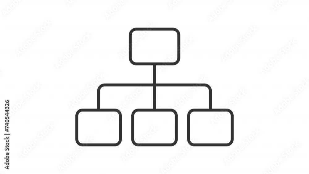Classification line animation. Animated infographic icon. Tree diagram ...