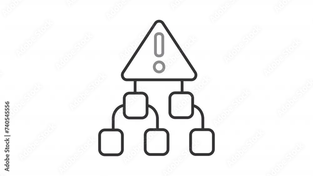 Flowchart error line animation. Animated diagram icon. System error ...