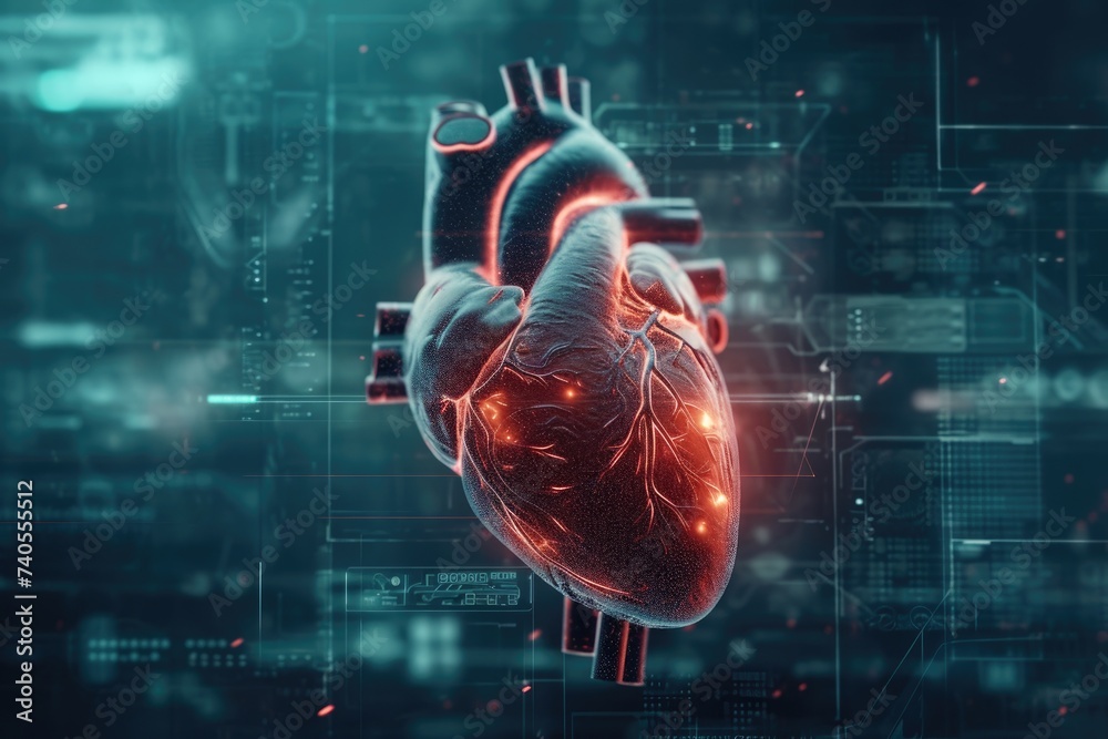A digital image featuring a heart shape prominently positioned within a ...