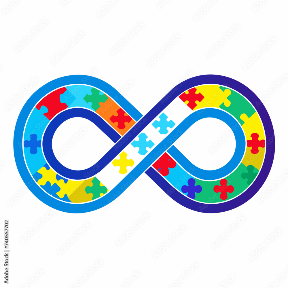 Vecteur Stock Autism Infinity Symbol Vector Illustration on White ...