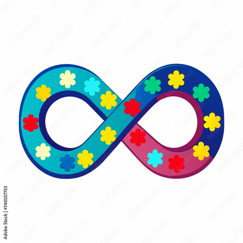 Vetor de Autism Infinity Symbol Vector Illustration on White Background ...