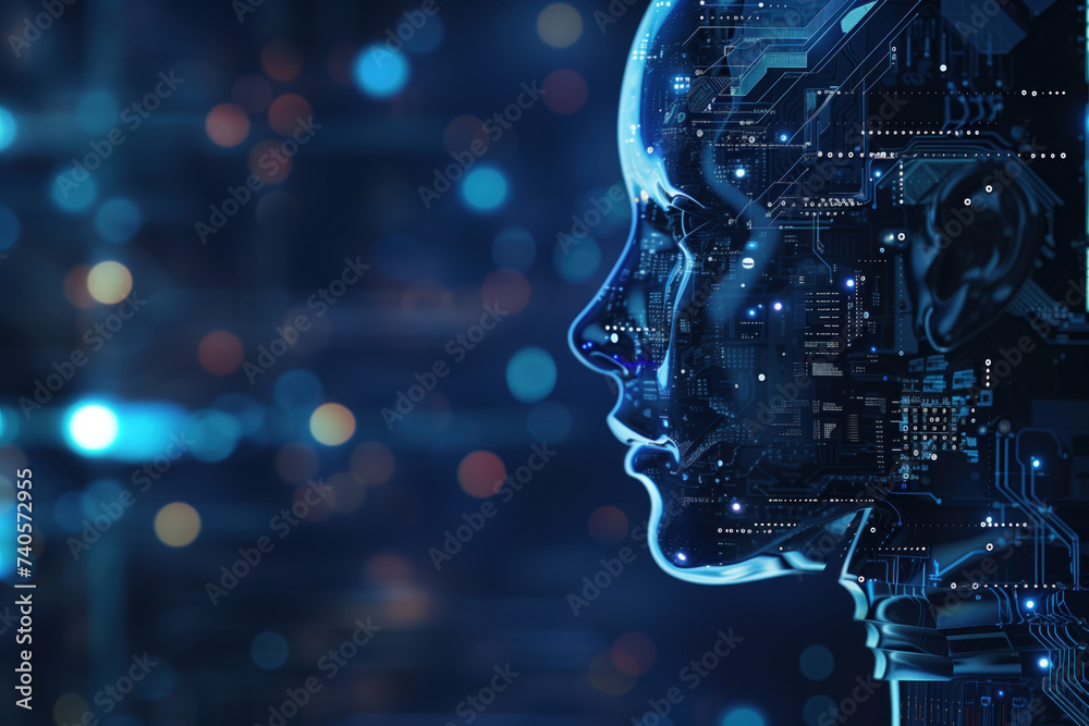 Humanoid robot. A slide Background for showcasing Artificial ...