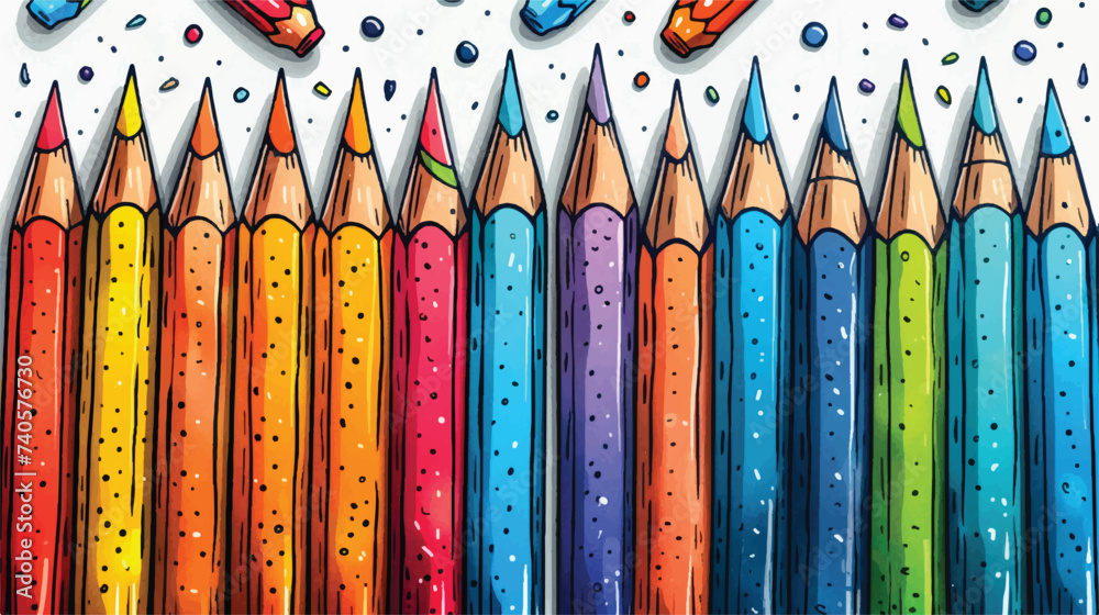 Doodle Pencil Theme, Pen Crayon Cute Vector Background Wallpaper ...