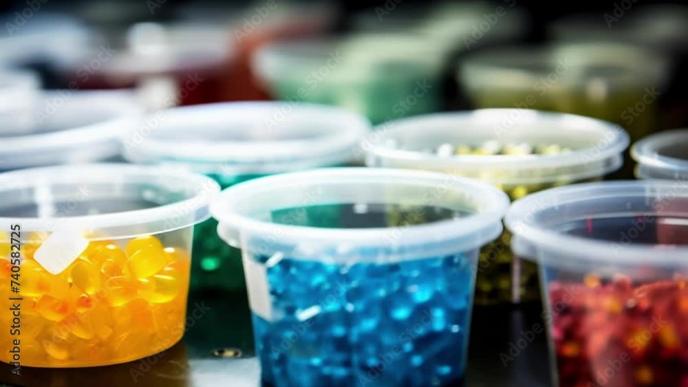 A detailed of a laboratory experiment where scientists are testing the ...
