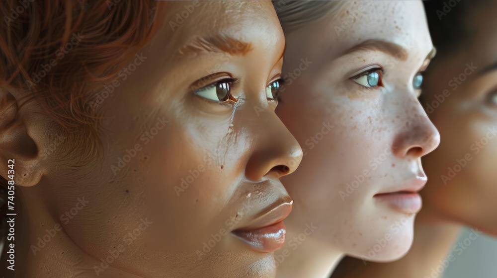 Multiethnic Women of Different Ages Showcasing Unique Skin Tones ...