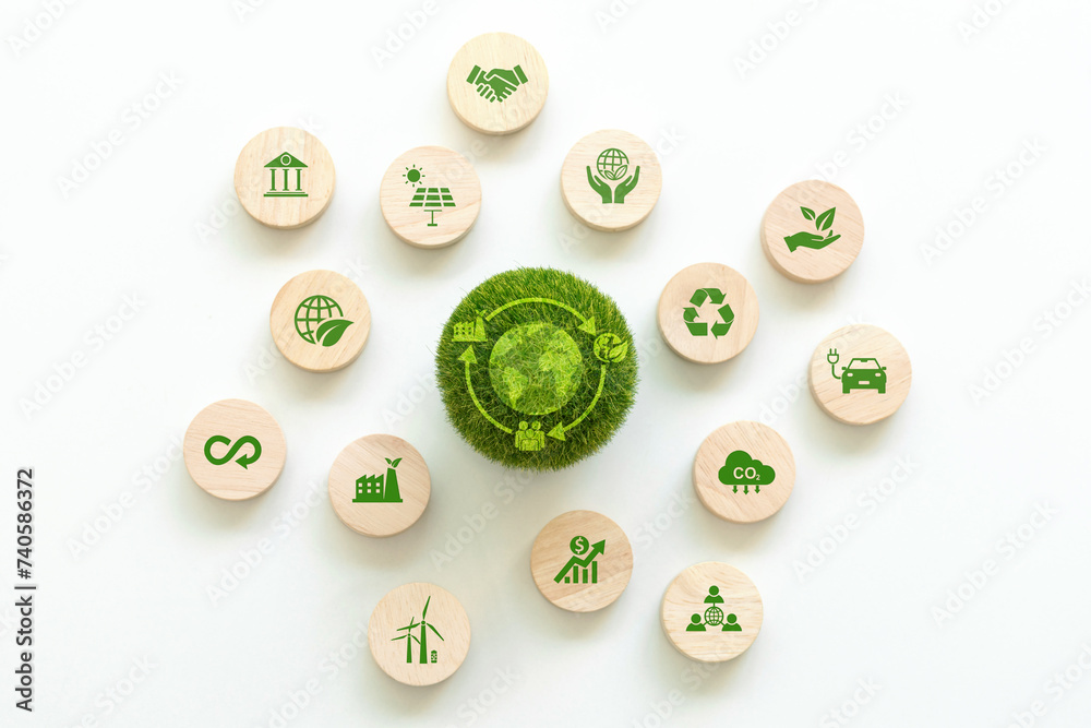 LCA-Life cycle assessment concept.A green ball with an LCA icon ...