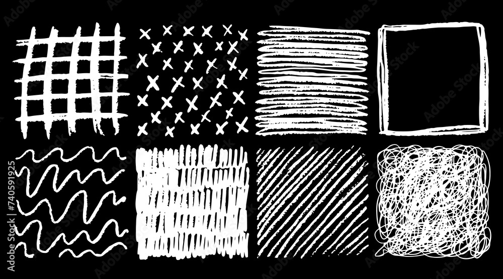 Chalk stroke pattern. white crayon doodle scrawl. Hand drawn sketch ...