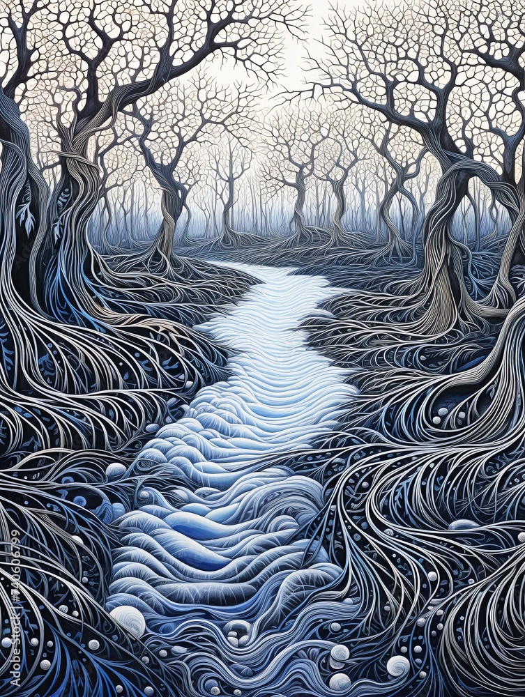 Intricate Detailed Zentangle Drawings: Riverside Flowing Patterns ...