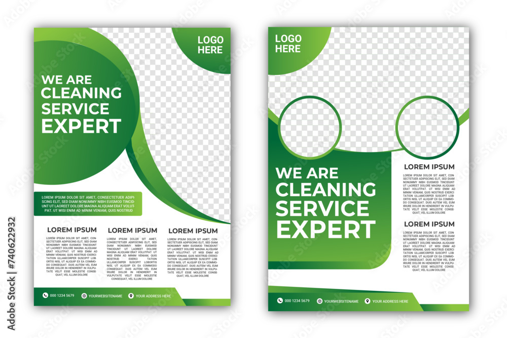 Vector eco green environment cleaning service brochure template ...