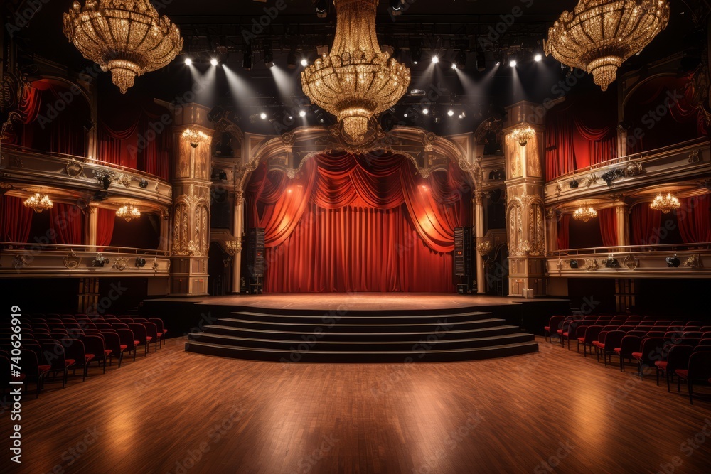 Step onto the stage with a concert hall background, featuring ornate ...