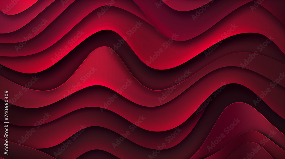 abstract dark red paper craft cut shape wave background, Red wavy ...