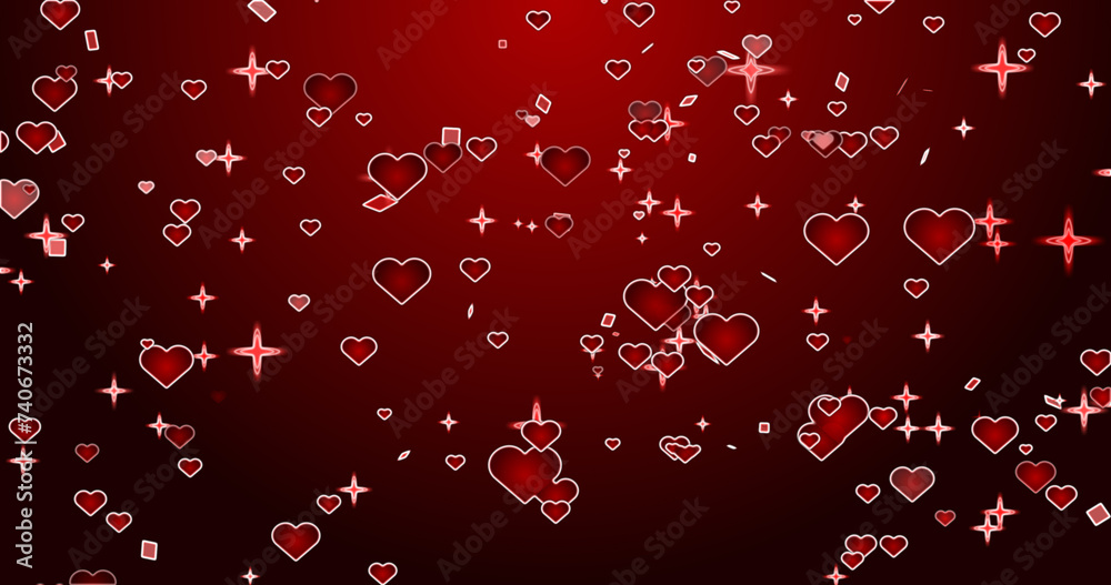Valentine's Day or marriage red hearts background. Red-colored Valentine's Day background for ...