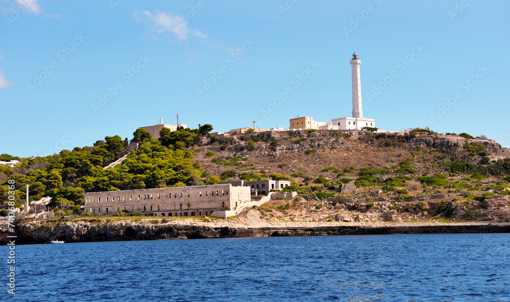Punta Meliso and the lighthouse of Santa Maria di Leuca built in 1864 ...