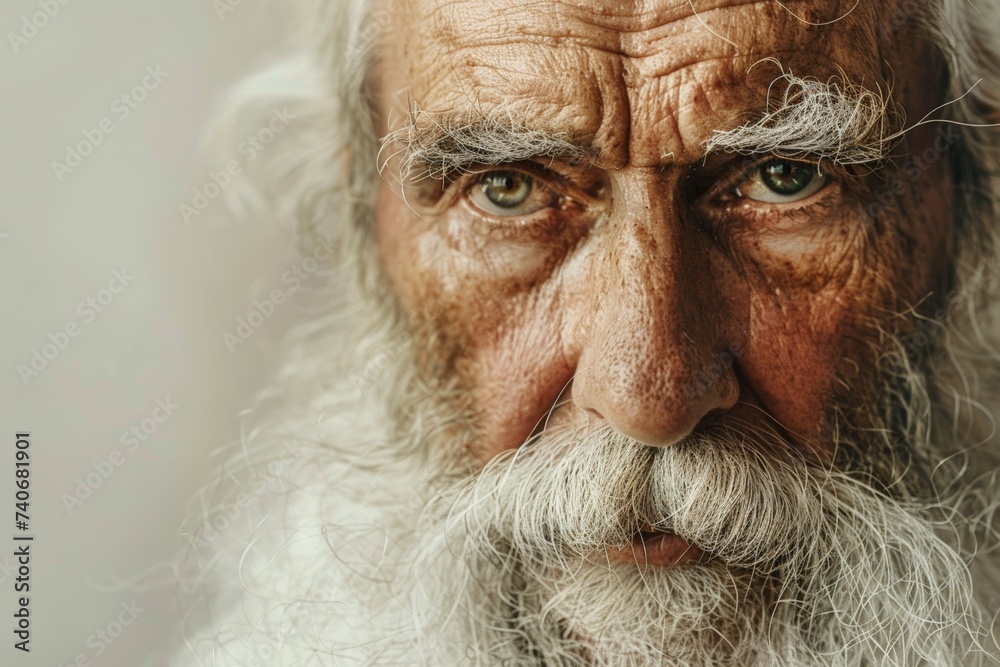 Wise Old Man with Beard, Portrait Stock Illustration | Adobe Stock