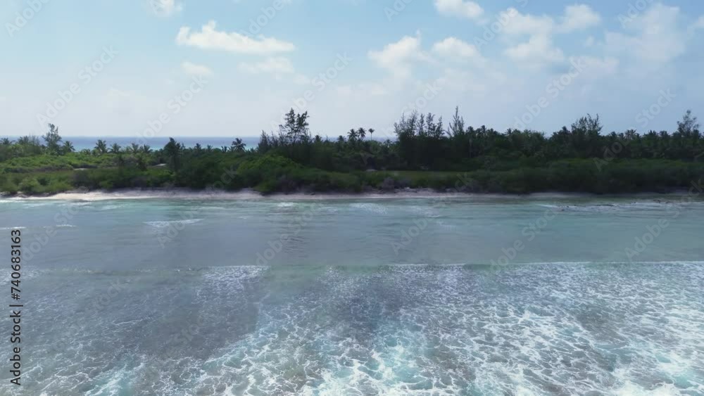 Drone view of the dream beaches of the Maldives on the Indian Ocean ...