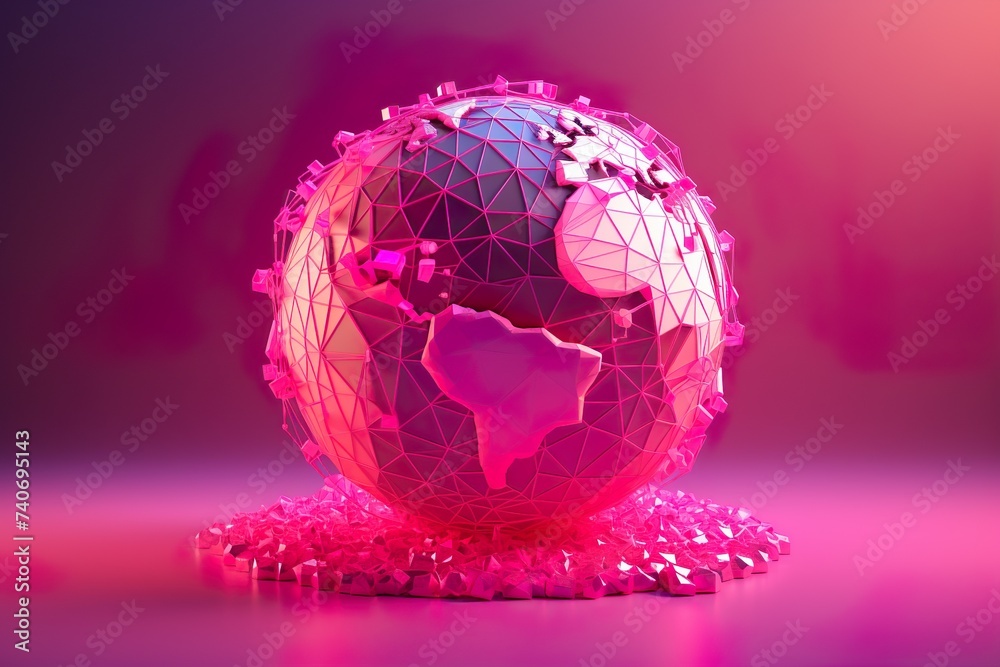 Pink World Map Pink Globe for Pink Fantasize Worlds Ai Generated pink ...