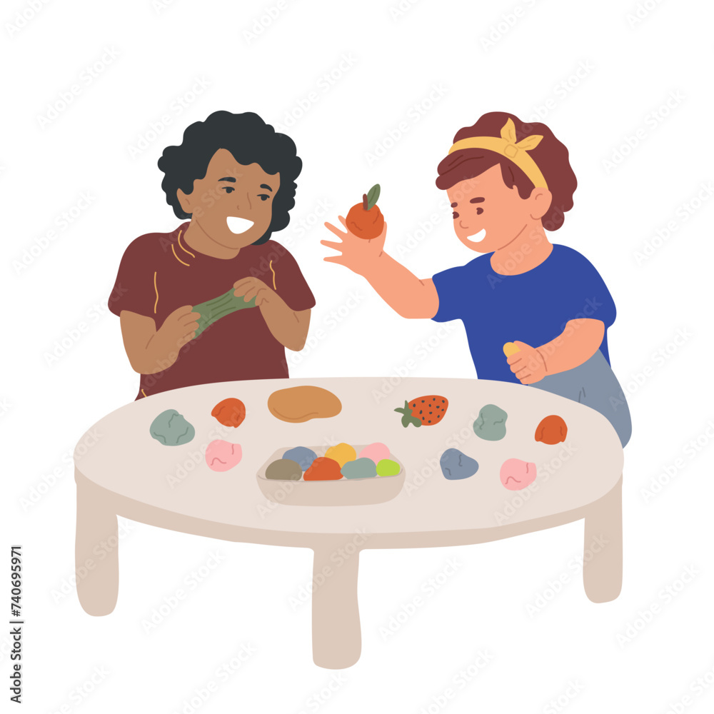 vector Playdough modelling isolated cartoon illustration Stock Vector ...