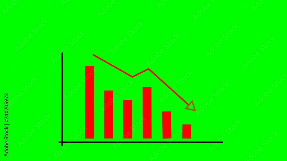 Animated illustration of a statistical curve with a downward trend ...