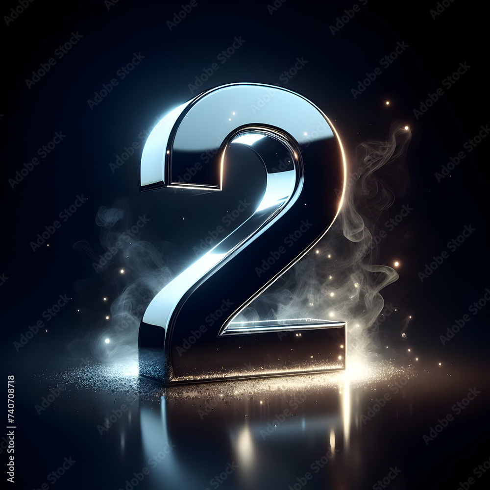 number two on background. Symbol 2 . Invitation for a birthday party ...