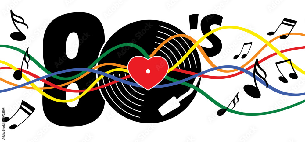 Musical notes stave line pattern symbol icon for staff and music note ...