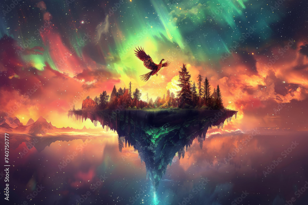 Treasure hunt on a floating island beneath the aurora with quantum ...