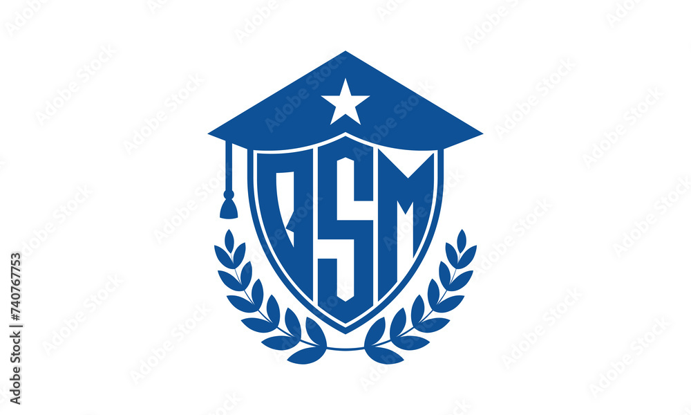 QSM three letter iconic academic logo design vector template. monogram ...