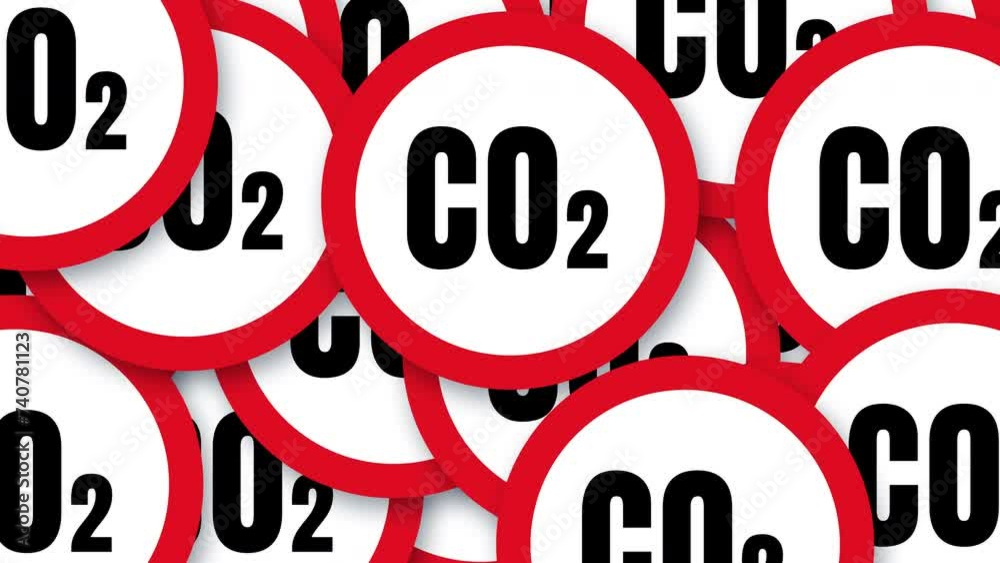no CO2 sign - 2D Transition animation background. Concepts of approval ...