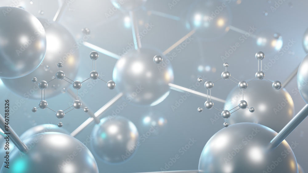 calcium benzoate molecular structure, 3d model molecule, food ...