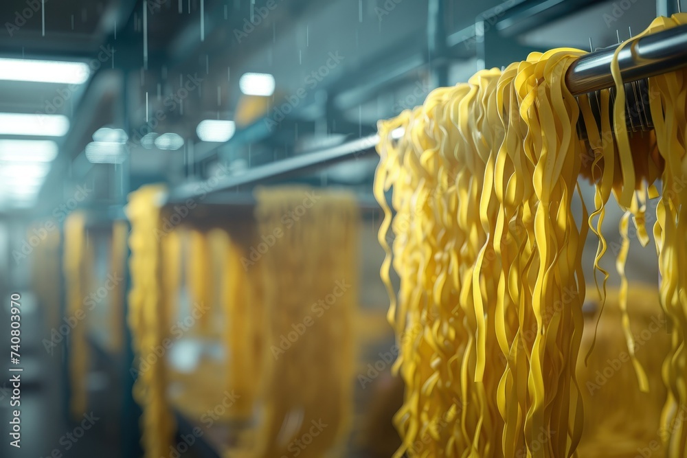 The pasta factory resonates with the rhythmic hum of drying chambers ...