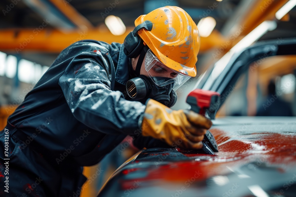 Applying a special mixture for polishing the body. A professional ...