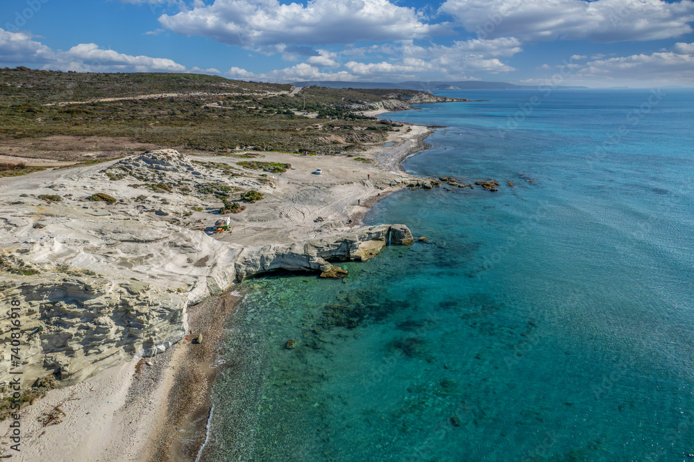 One of the beautiful beaches of Alaçatı, Delikli Bay beach, in Çeşme ...