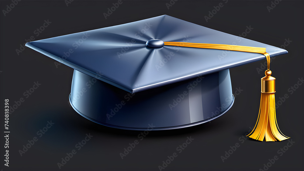 graduation cap icon clipart isolated on a black background. graduation ...