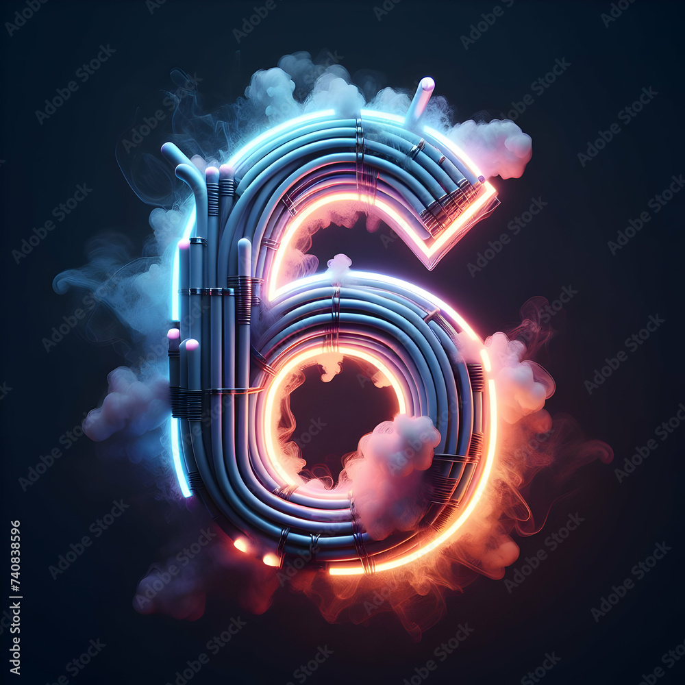 number six on background. Symbol 6 . Invitation for a birthday party ...