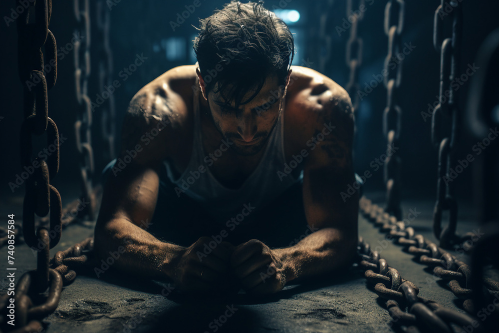 Generative AI picture restricted freedom concept prisoner in jail ...