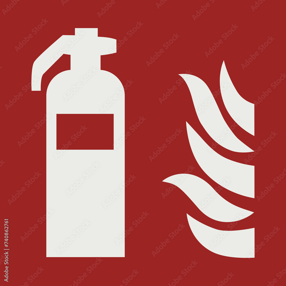 FIRE FIGHTING EQUIPMENT SIGNAL PICTOGRAM, FIRE EXTINGUISHER ISO 7010 ...