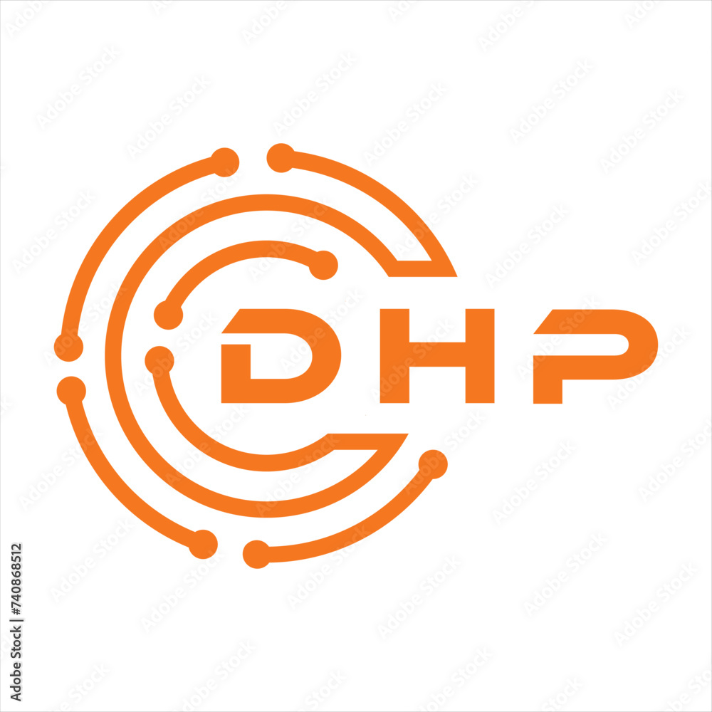 DHP letter design. DHP letter technology logo design on a white background. DHP Monogram logo ...
