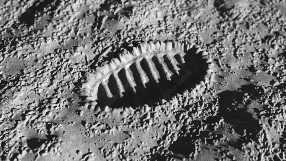 Vidéo Stock NASA Astronaut Neil Armstrong Leaves the First Footprint on ...