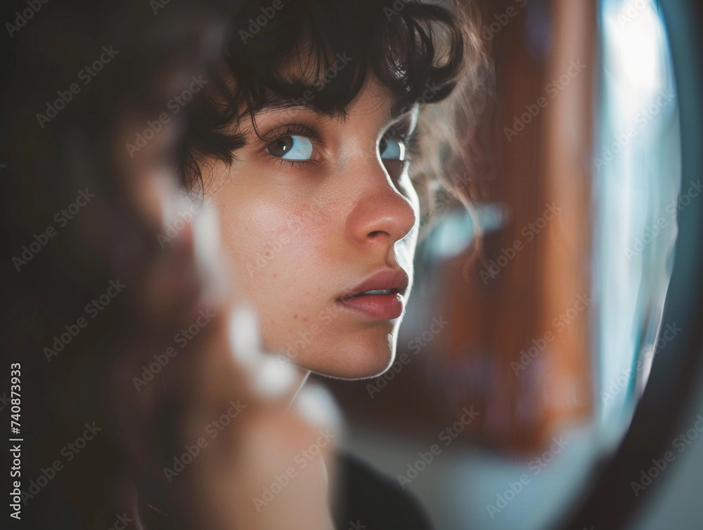 person looking at themselves in a mirror, reflecting on accountability ...