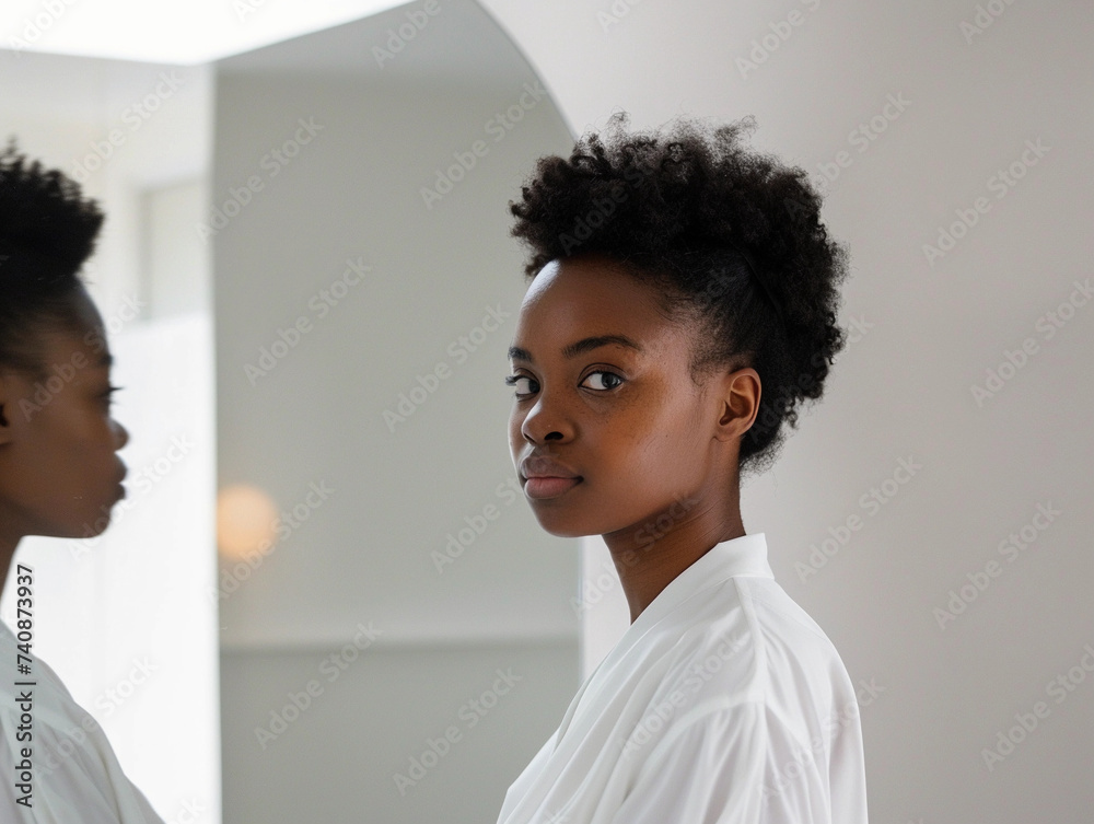 person looking at themselves in a mirror, reflecting on accountability ...