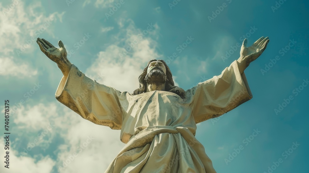 Open arms of Jesus Christ, hand gestures of Jesus dying on the cross ...