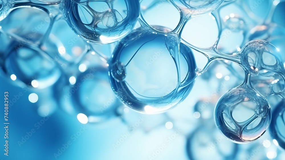 Cell, molecule concept. Soap bubbles group macro representing abstract ...