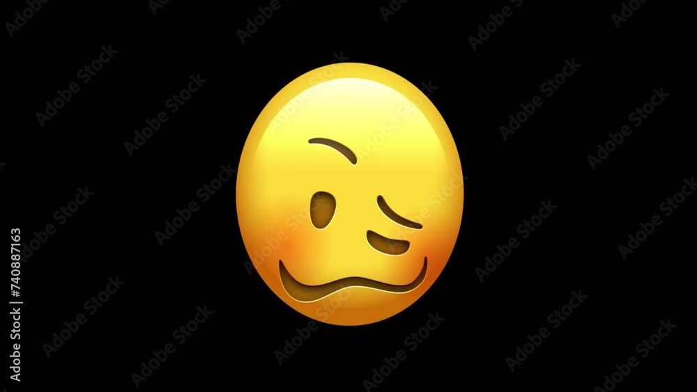 Woozy Face Emoji Animated on a Transparent Background. 4K Loop ...
