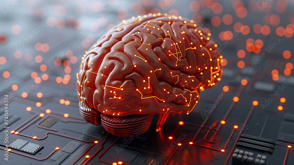 connecting the brain to a microcircuit and processor chip, the concept ...