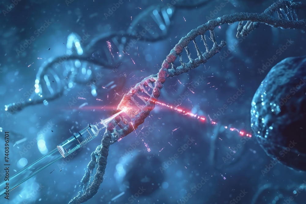 This computer-generated image depicts a complex arrangement of double ...